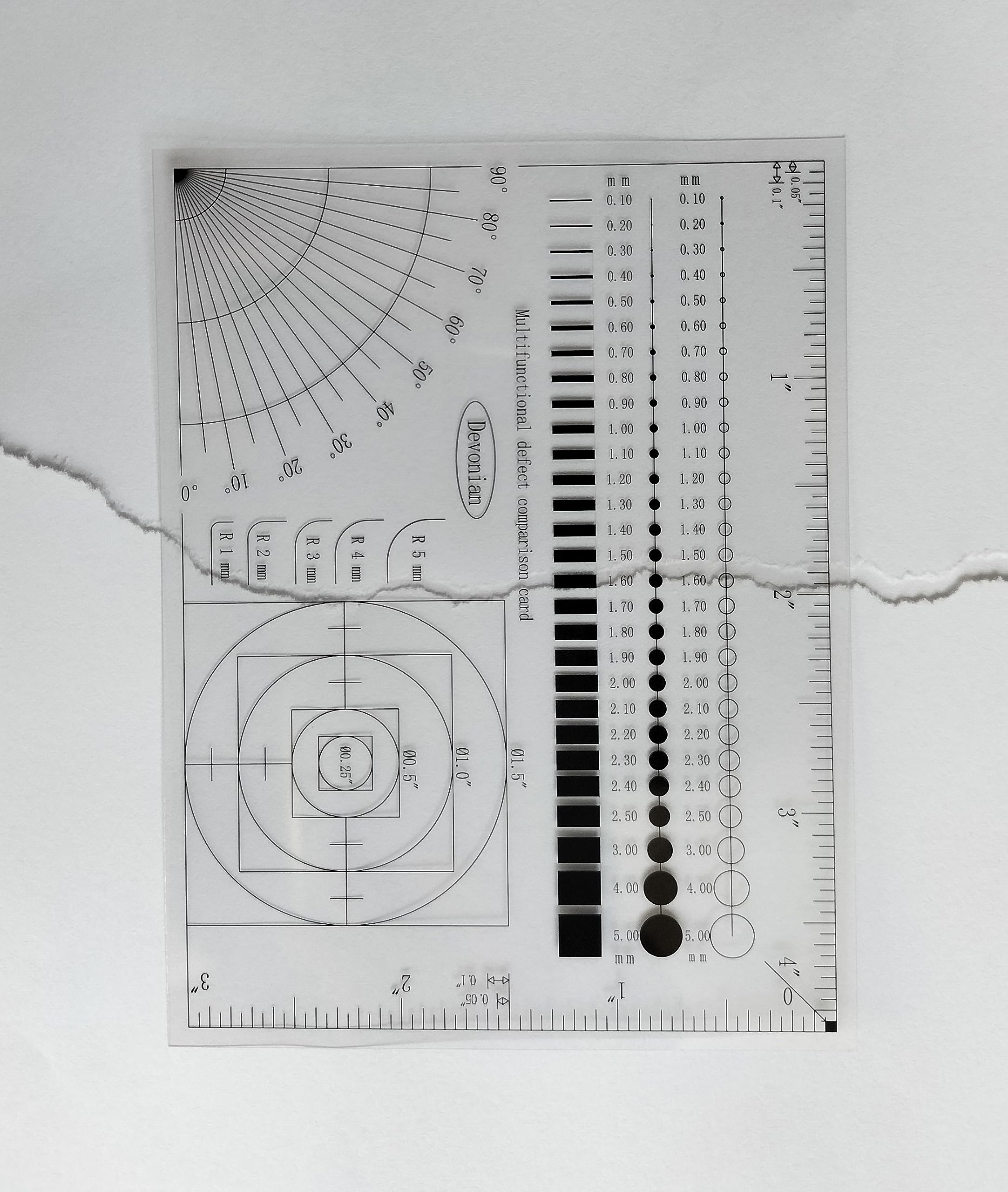 Inspection Rulers 5-Piece High-Precision Crack Width Measurement Ruler ...