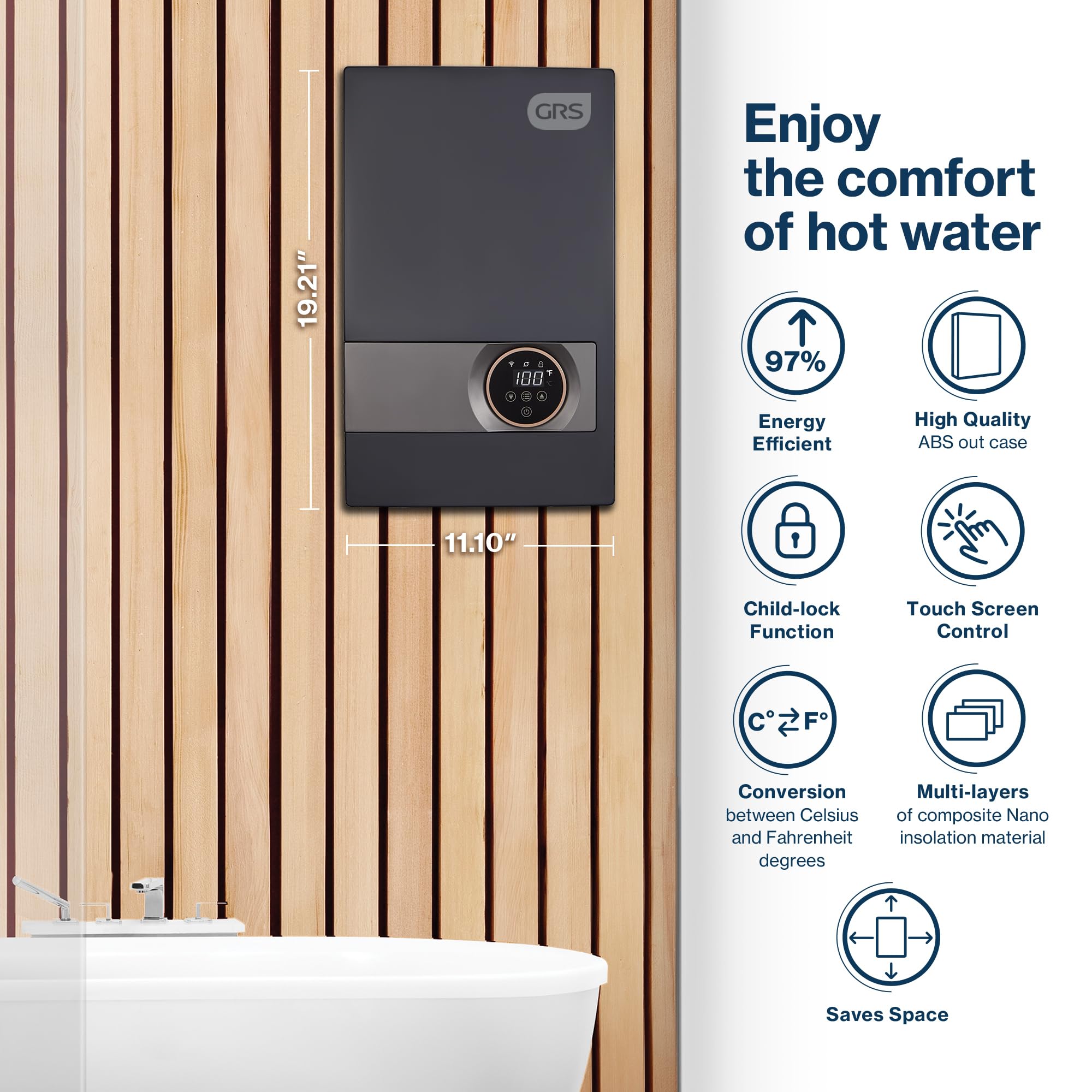 Snapklik.com : Tankless Water Heater Electric, 18KW 240 Volt Instant ...