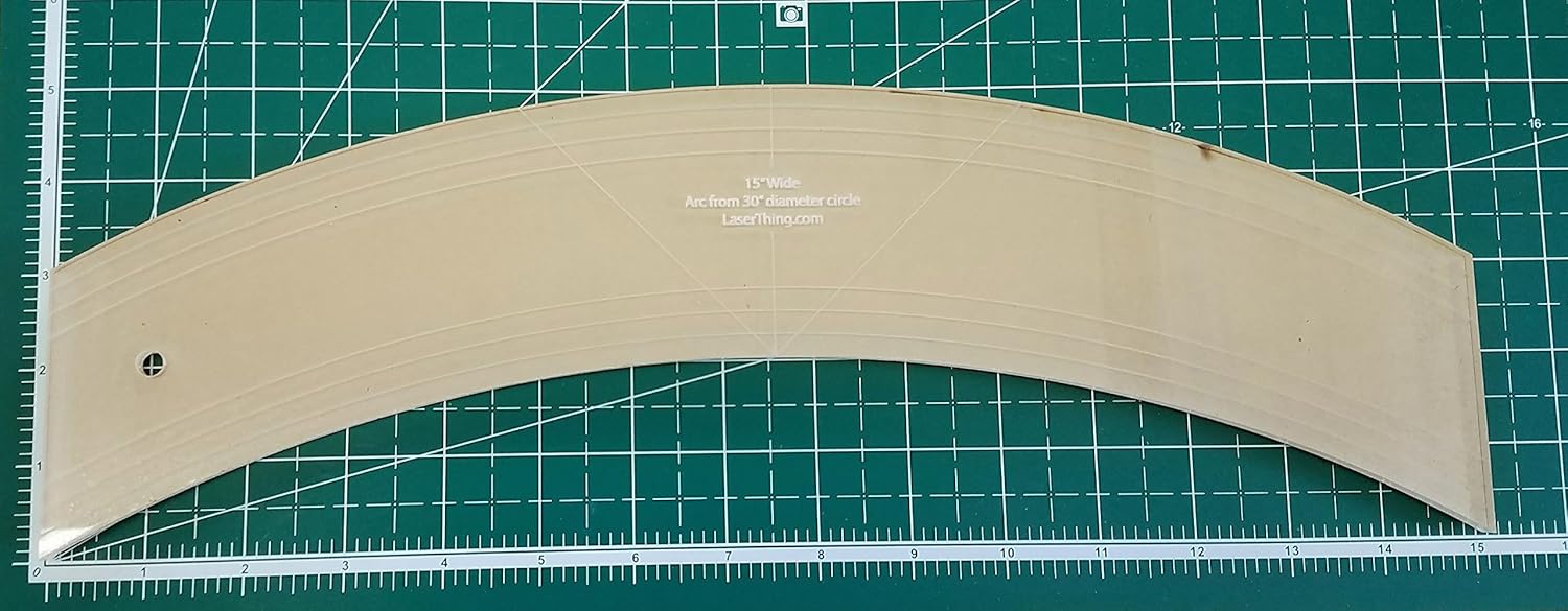 Amazon.com: Long Arm Arc Quilting Template Ruler 1/4" Thick (15" Wide ...