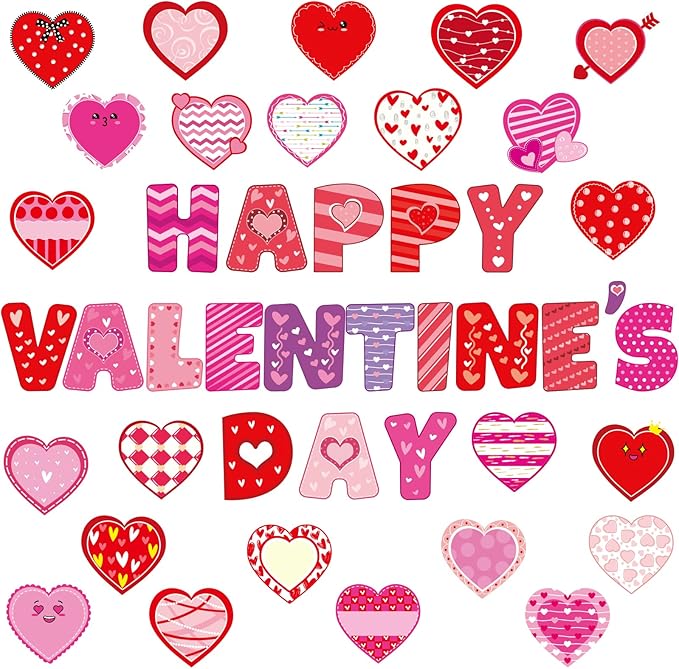 Amazon.com: 90PCS Valentine’s Day Cutouts Paper Heart Cutouts for ...