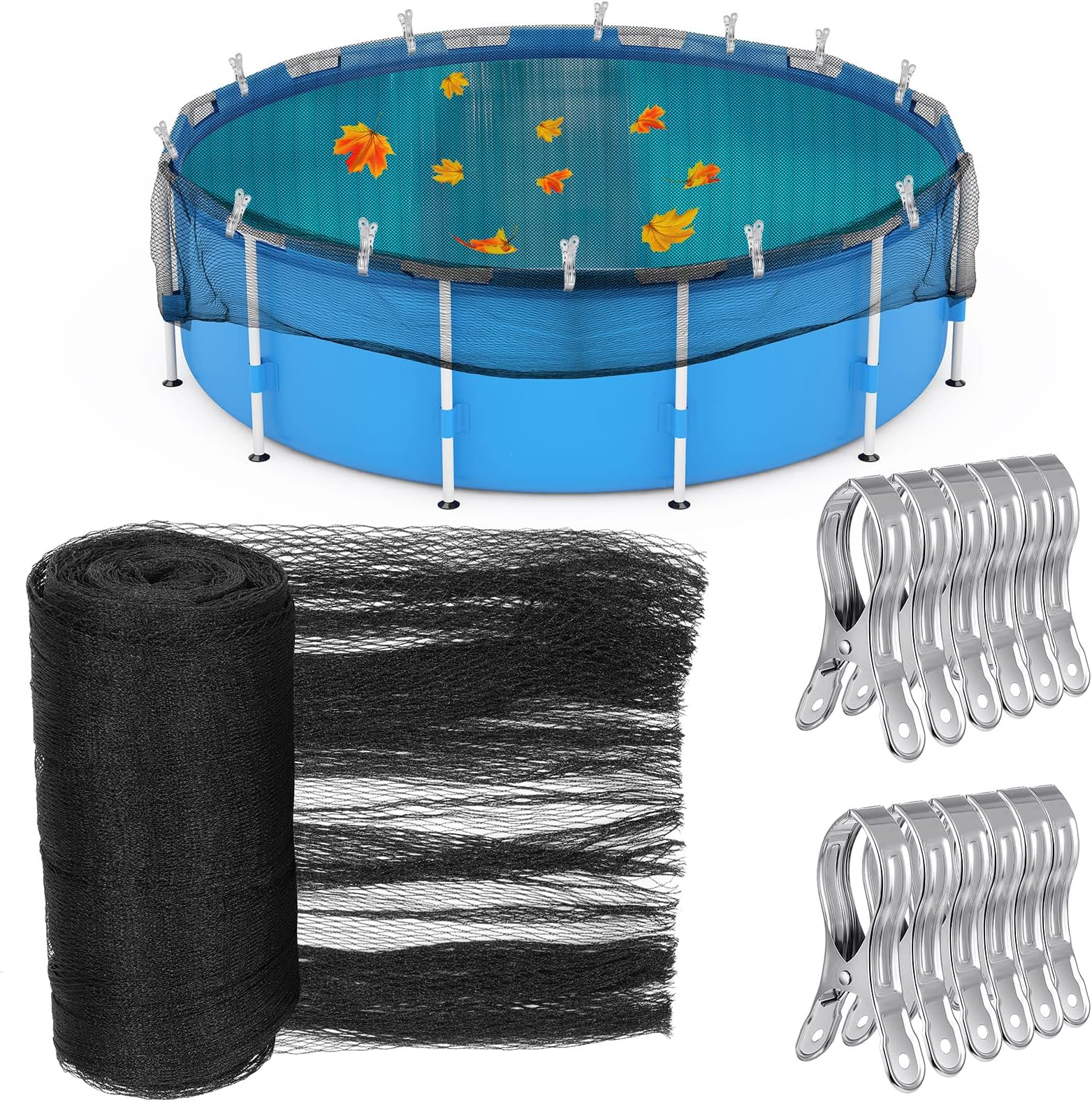 Amazon.com : Therwen Pool Leaf Net Cover Above Ground Pool Winter Mesh ...