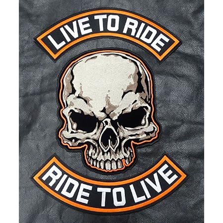 Amazon.com: Live to Ride Ride to Live Top Bottom Rocker Skull Face 3PC ...