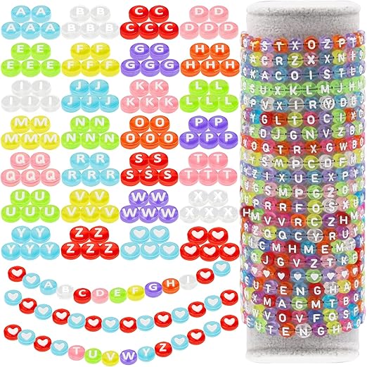 Amazon.com: EuTengHao 1000 Pieces Letter Beads Kit 28 Styles A-Z ...