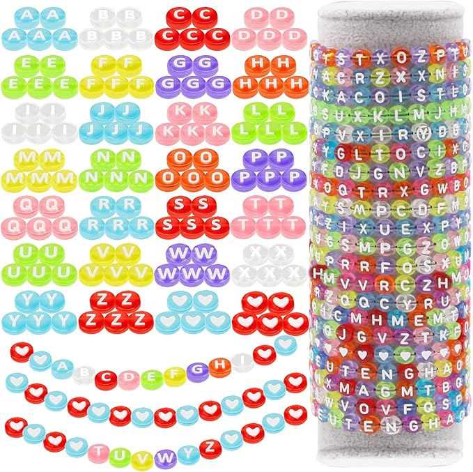 Amazon.com: EuTengHao 1000 Pieces Letter Beads Kit 28 Styles A-Z ...