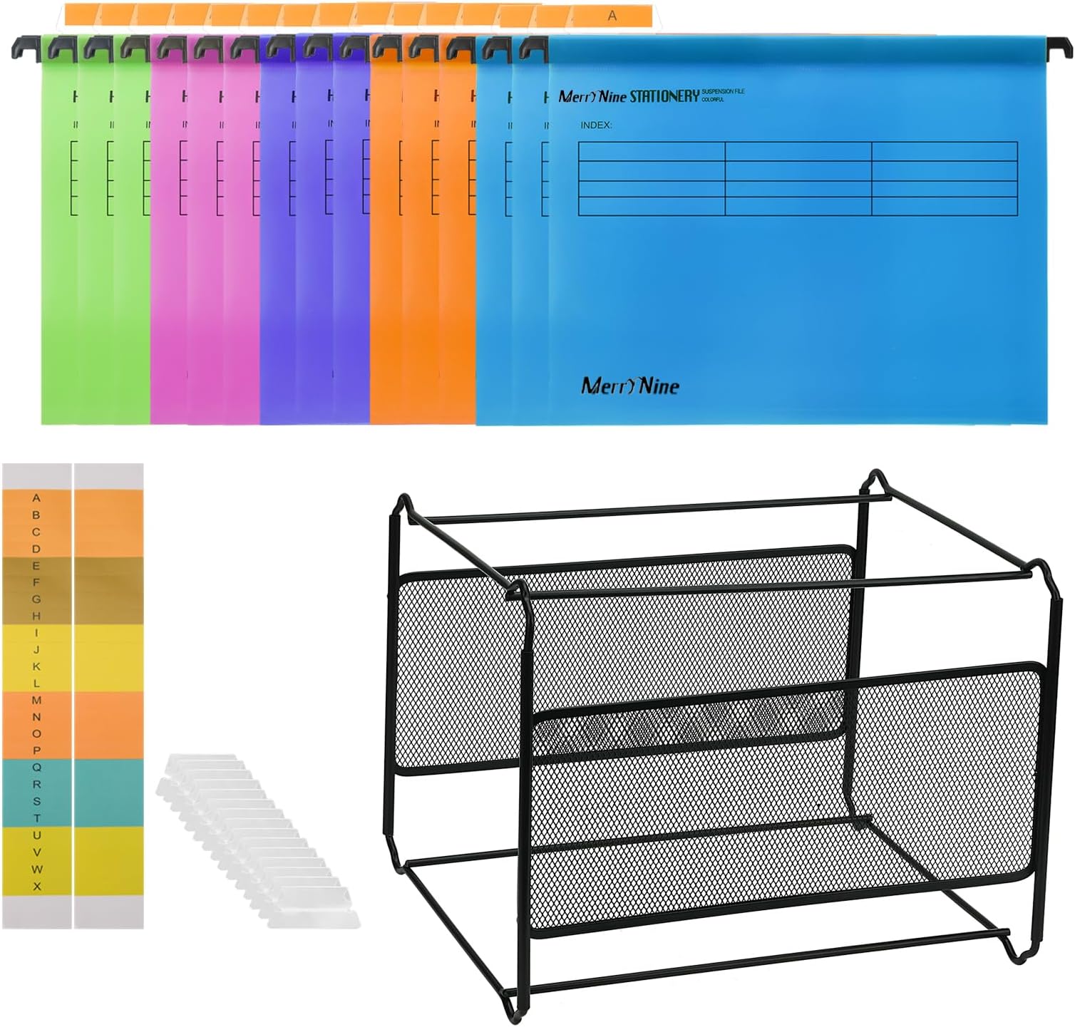 MerryNine Suspension Files and Frame, A4 Suspension Files 15PCS 5 Color ...