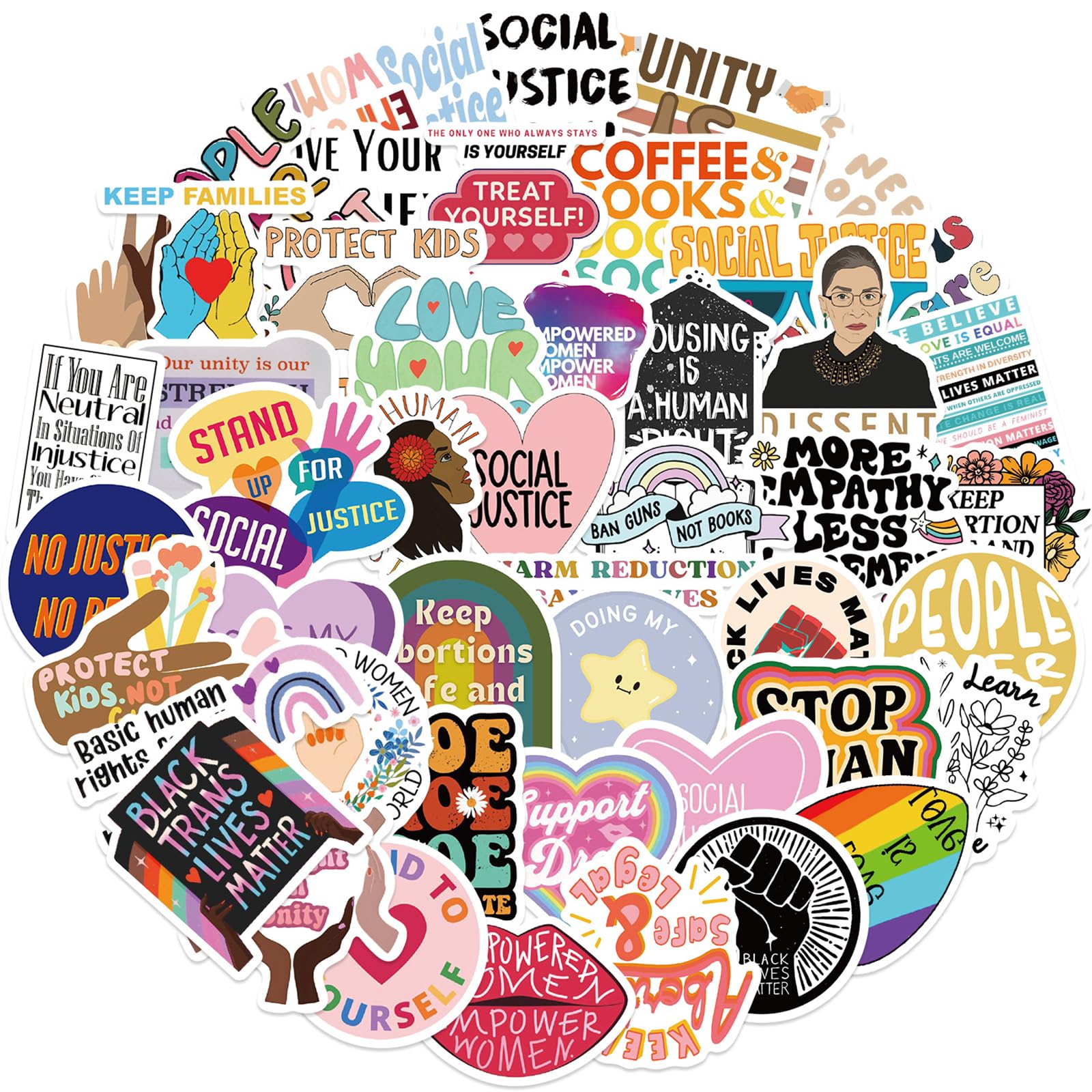 Amazon.com: 50Pcs Social Justice Stickers for Water Bottles, Laptop ...