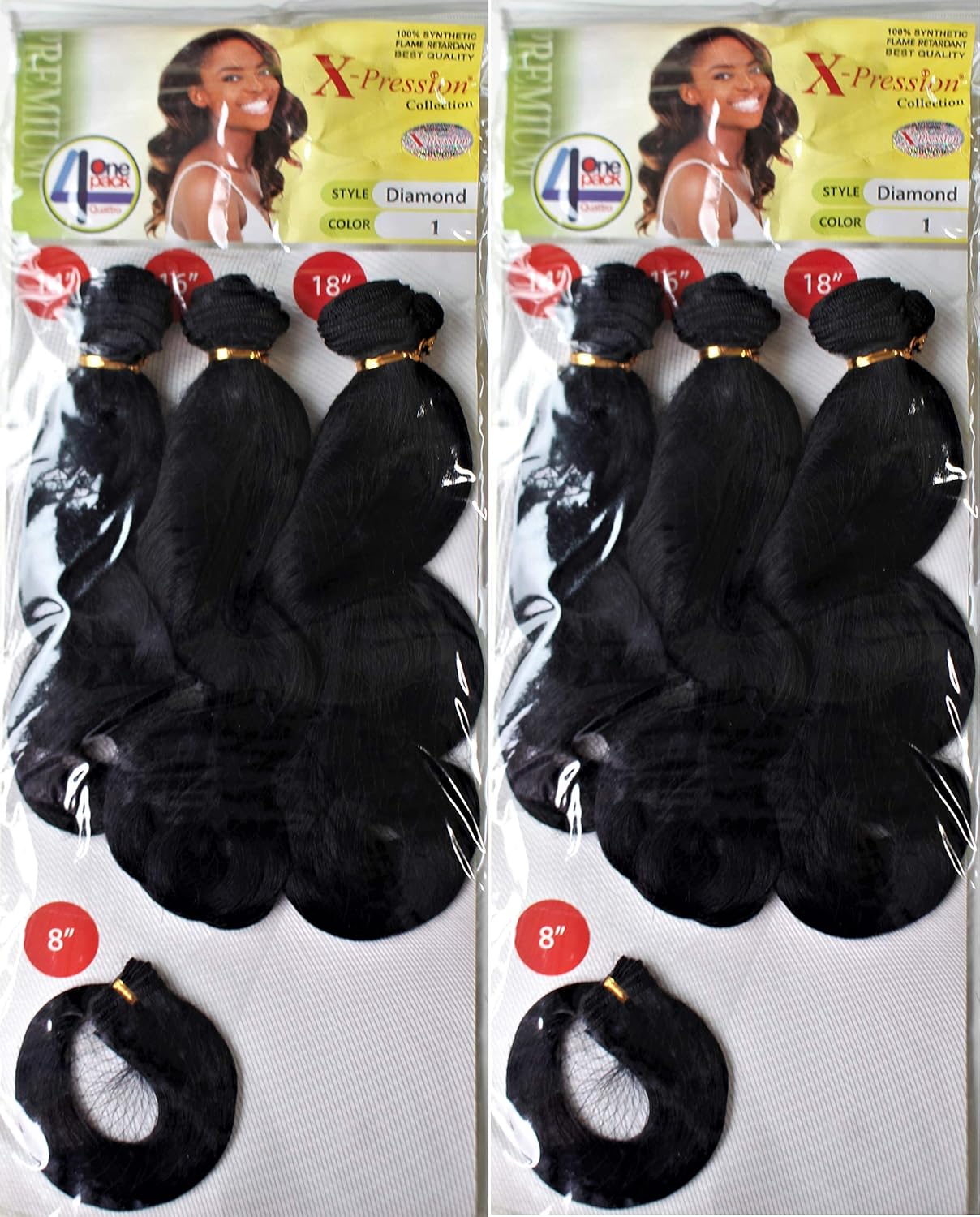 X-pression (Xpression) Collection Weave On Hair Extension Diamond (PACK ...