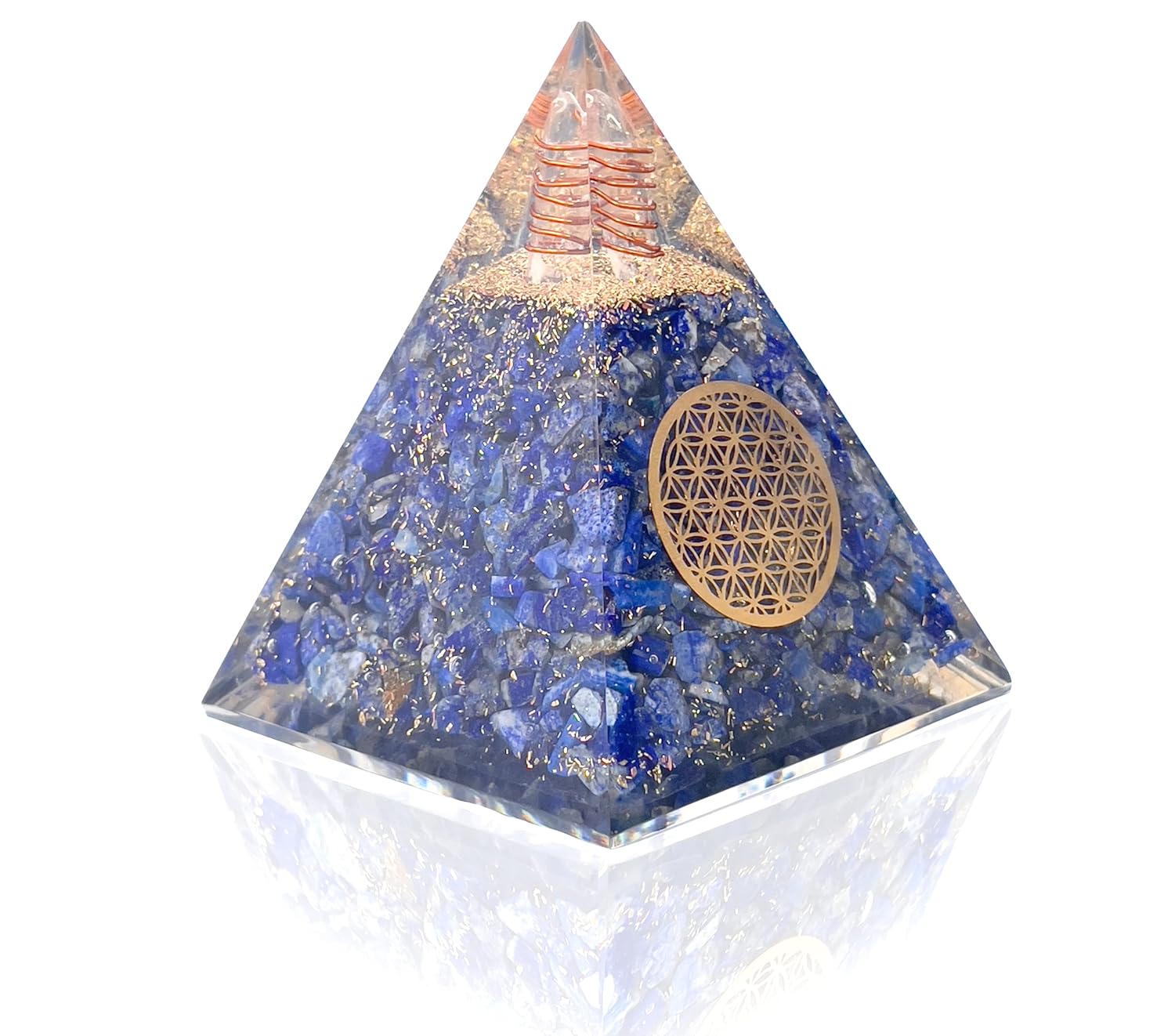 Amazon.com: Orgone Pyramid | Lapis Lazuli Orgonite Pyramid for Wisdom ...