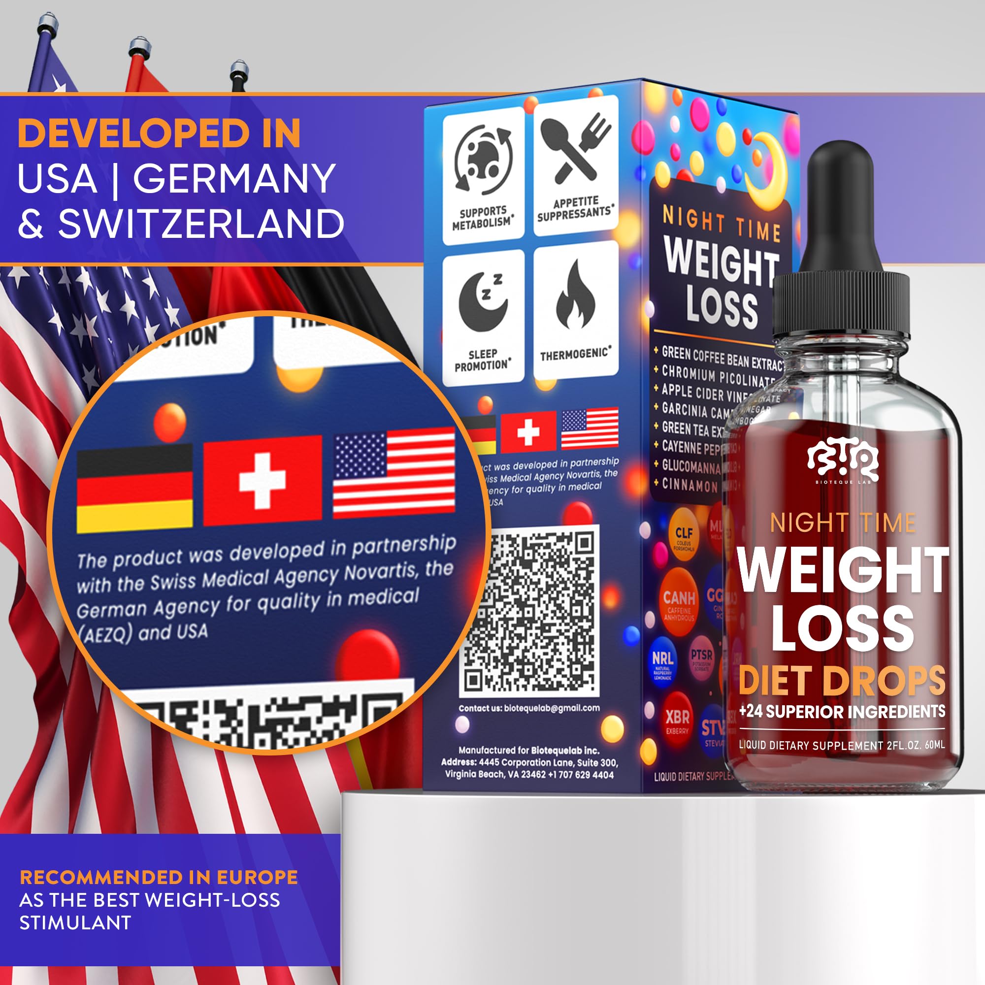 Snapklik.com : BIOTEQUELAB Night Time Weight Loss Diet Drops - Appetite ...