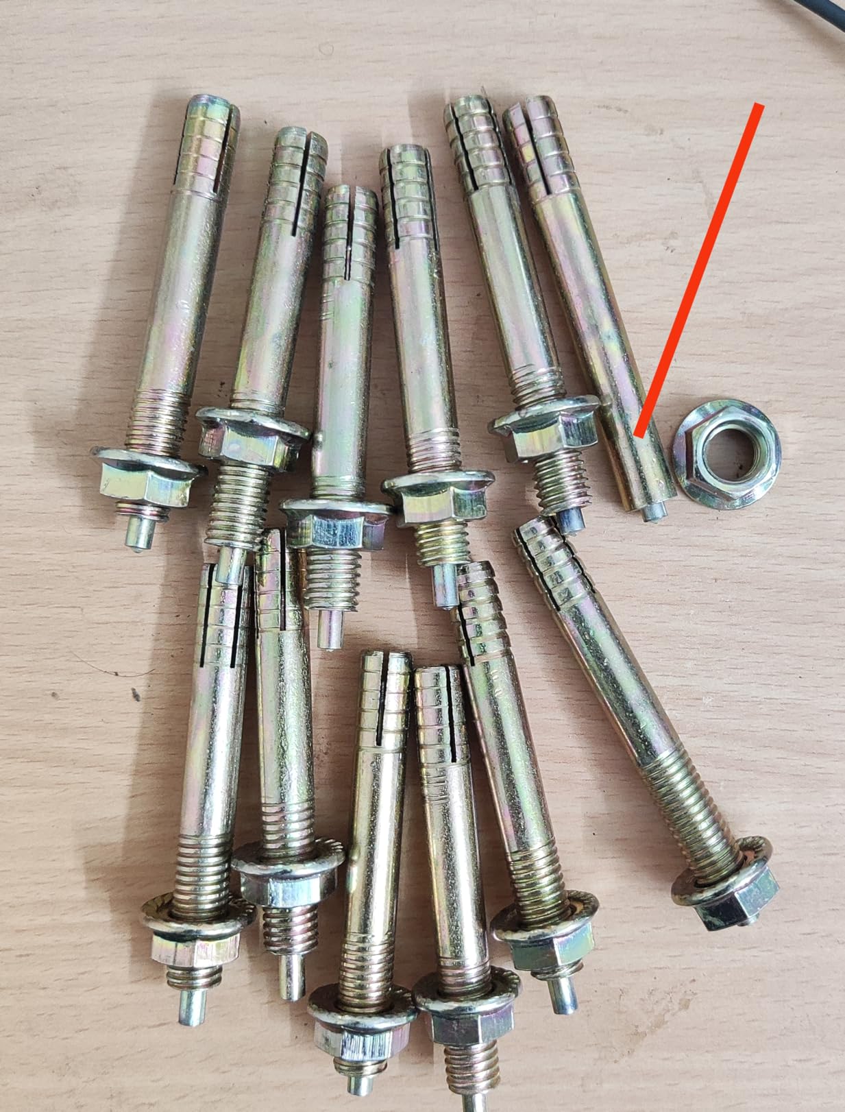 Pure Source India Zinc Plated Pin Drive Expansion Bolts-Hammer Strike ...