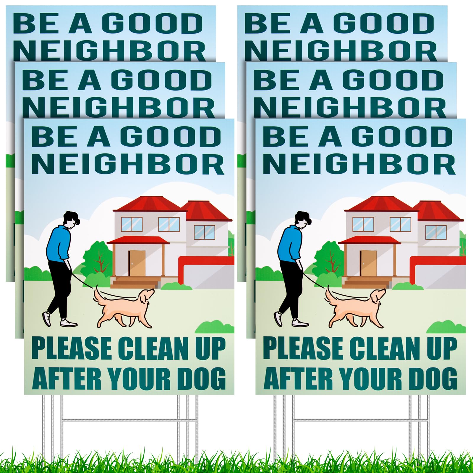 Snapklik.com : No Pooping Dog Signs, IKAYAS Double Sided 9 X 12 No Dog ...