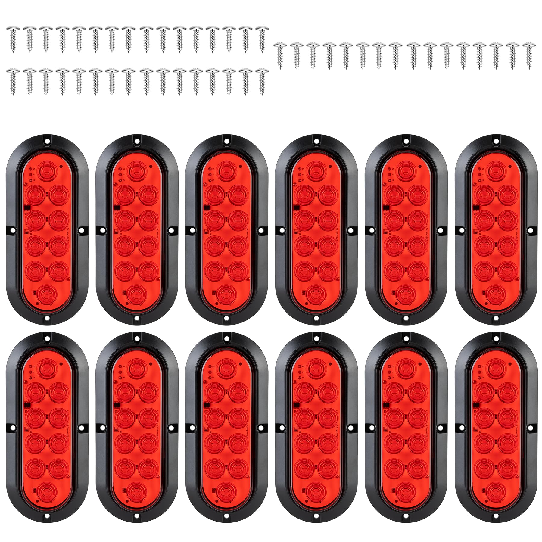 Snapklik.com : RUNHWEE 12 Pcs 6" Oval LED Trailer Lights Kit 10 LED ...