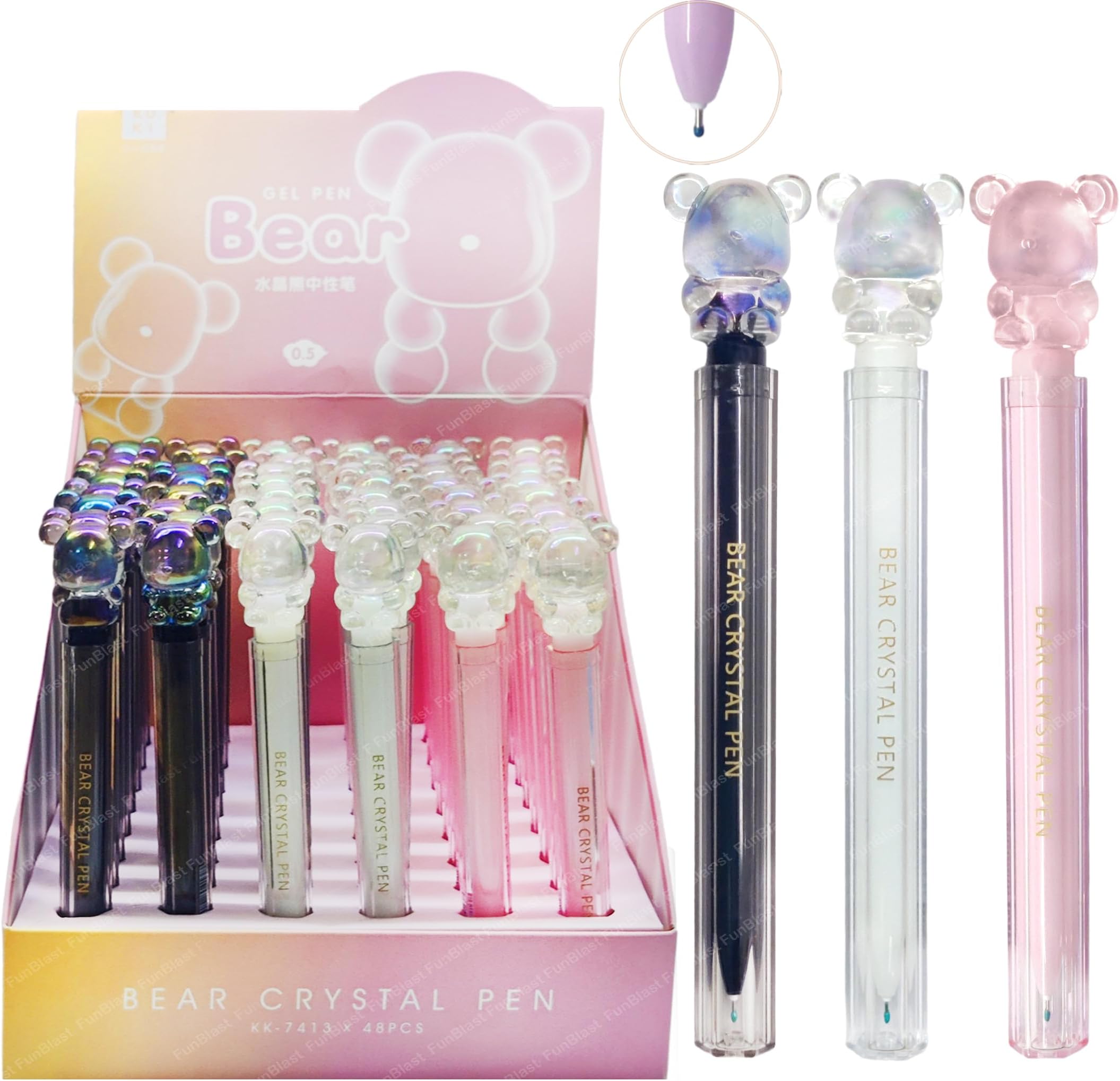FunBlast Crystal Gel Pen - Pack of 3 Pcs Gel Pens for Writing ...