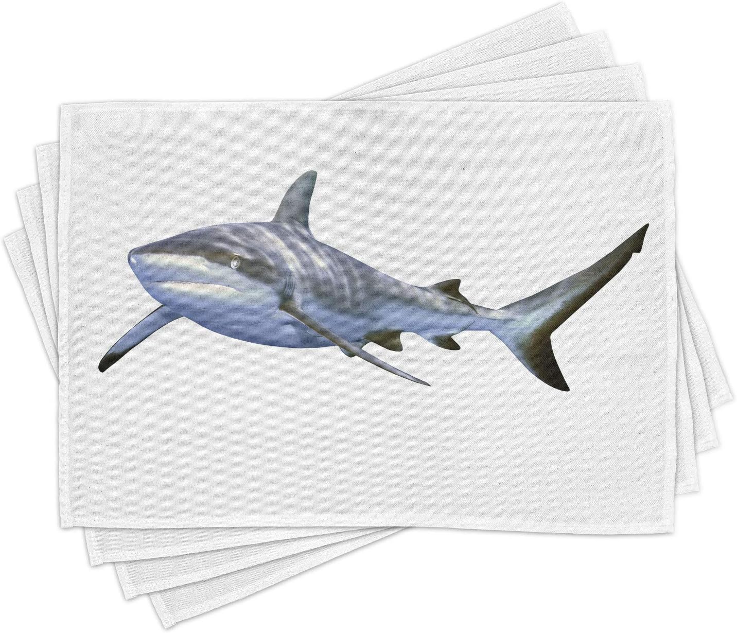 Amazon.com: Ambesonne Shark Place Mats Set of 4, Large Reef Shark ...