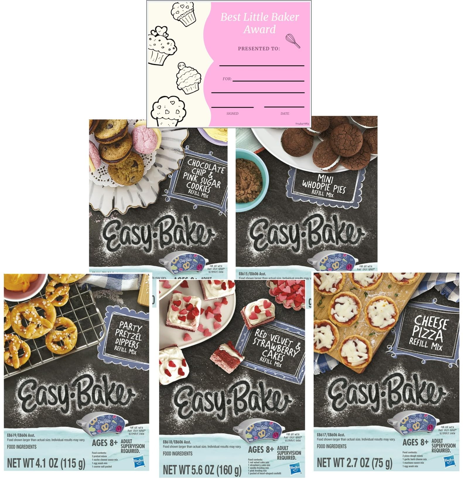 Amazon.com: Easy Bake Oven Mixes Refill Pack- Red Cake, Pizza, Pretzels ...