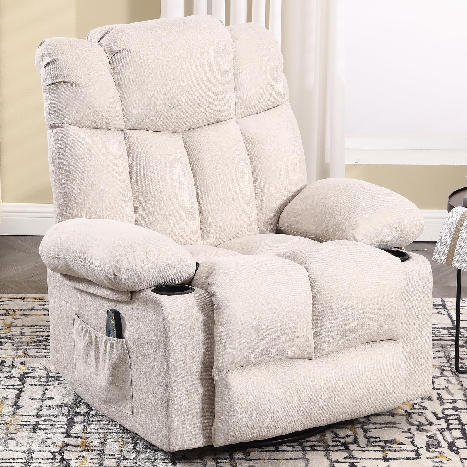 Amazon.com: INZOY Massage Swivel Rocker Recliner with Heat and ...