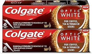 Colgate Toothpaste Optic White for Coffee, Tea and Tobacco Users, Teeth ...