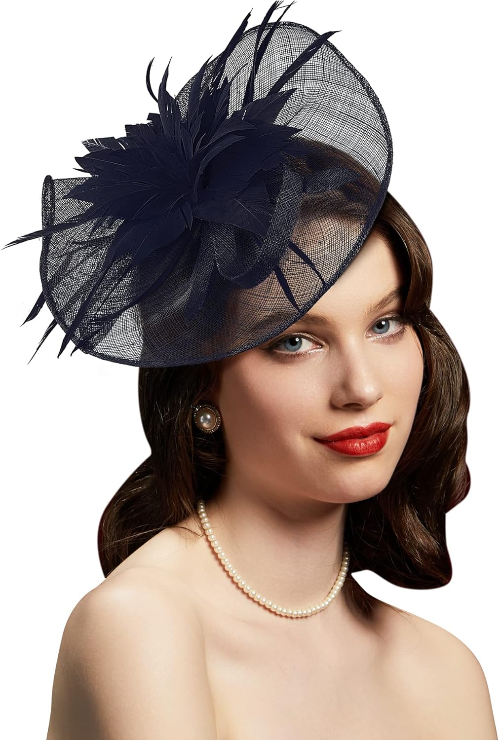 Cizoe SinamayTea Party Fascinator for Women Flower Feathers Kentucky ...