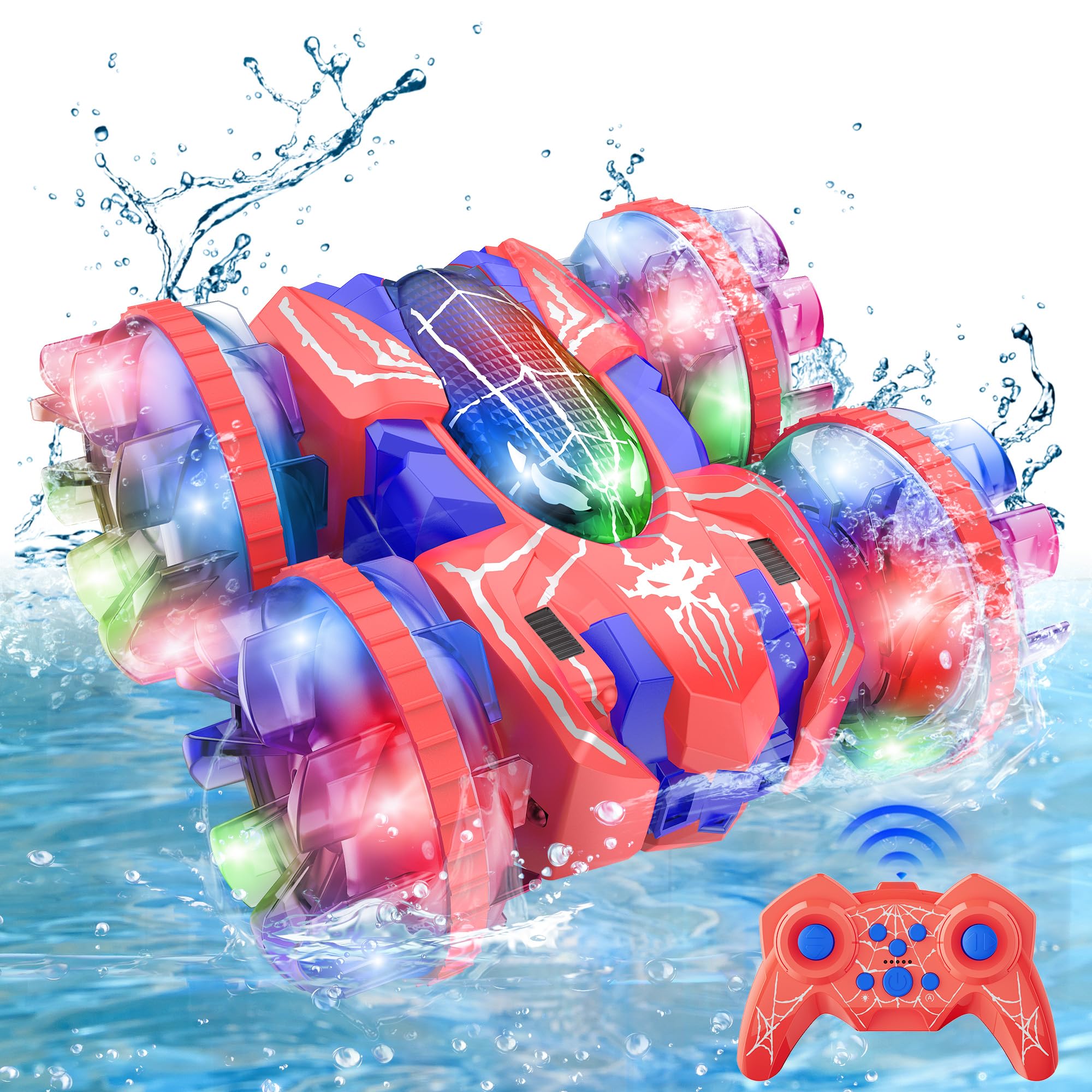 Amazon.com: ZIZZ Amphibious Remote Control Car: Spider Double Sided 360 ...
