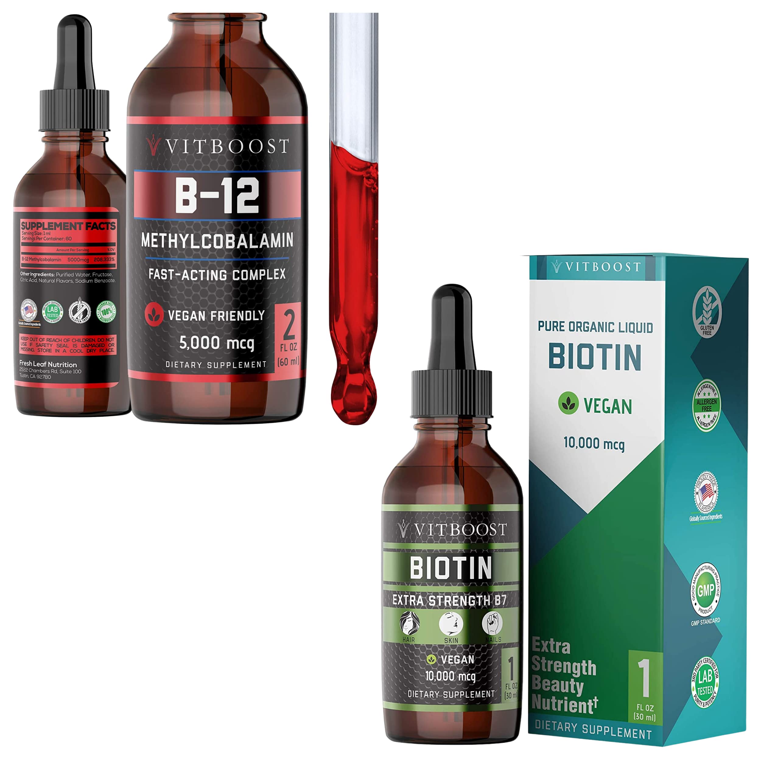 Buy Vegan Liquid B12 Drops 60 x 5000mcg Extra Strength Raspberry ...
