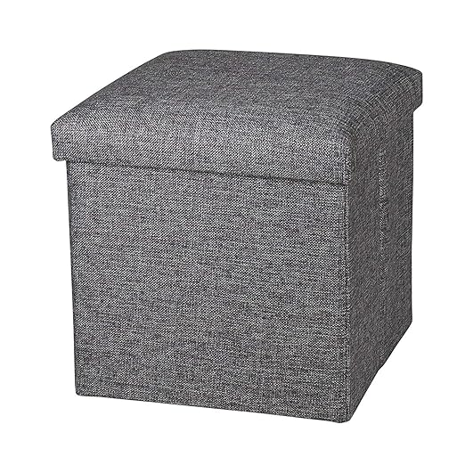 Rexmon Cube Shape Sitting Stool with Storage Box Living Foldable ...