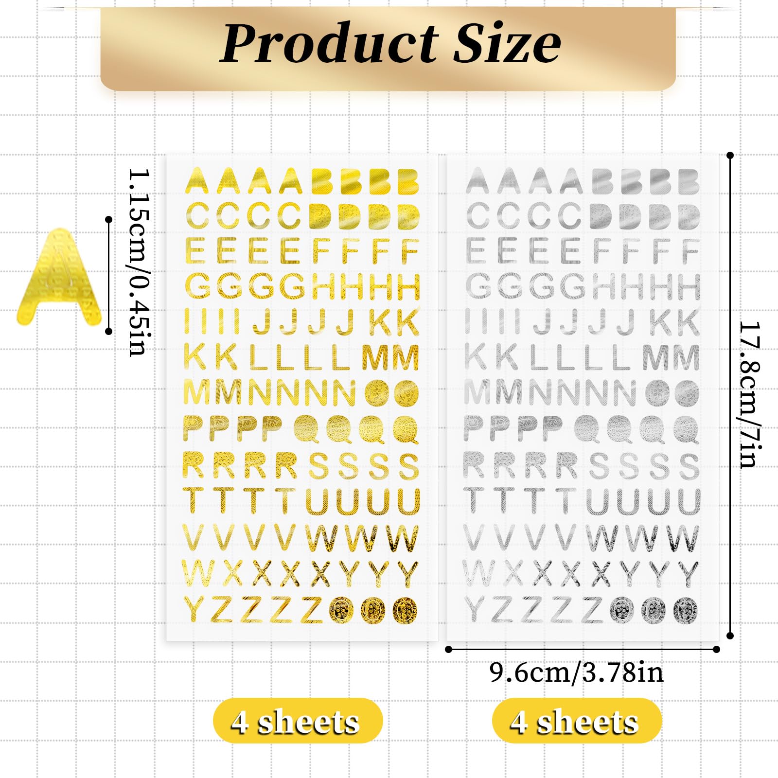 Snapklik.com : Abeillo 8 Sheets Mini Letter Stickers, Small Letter ...