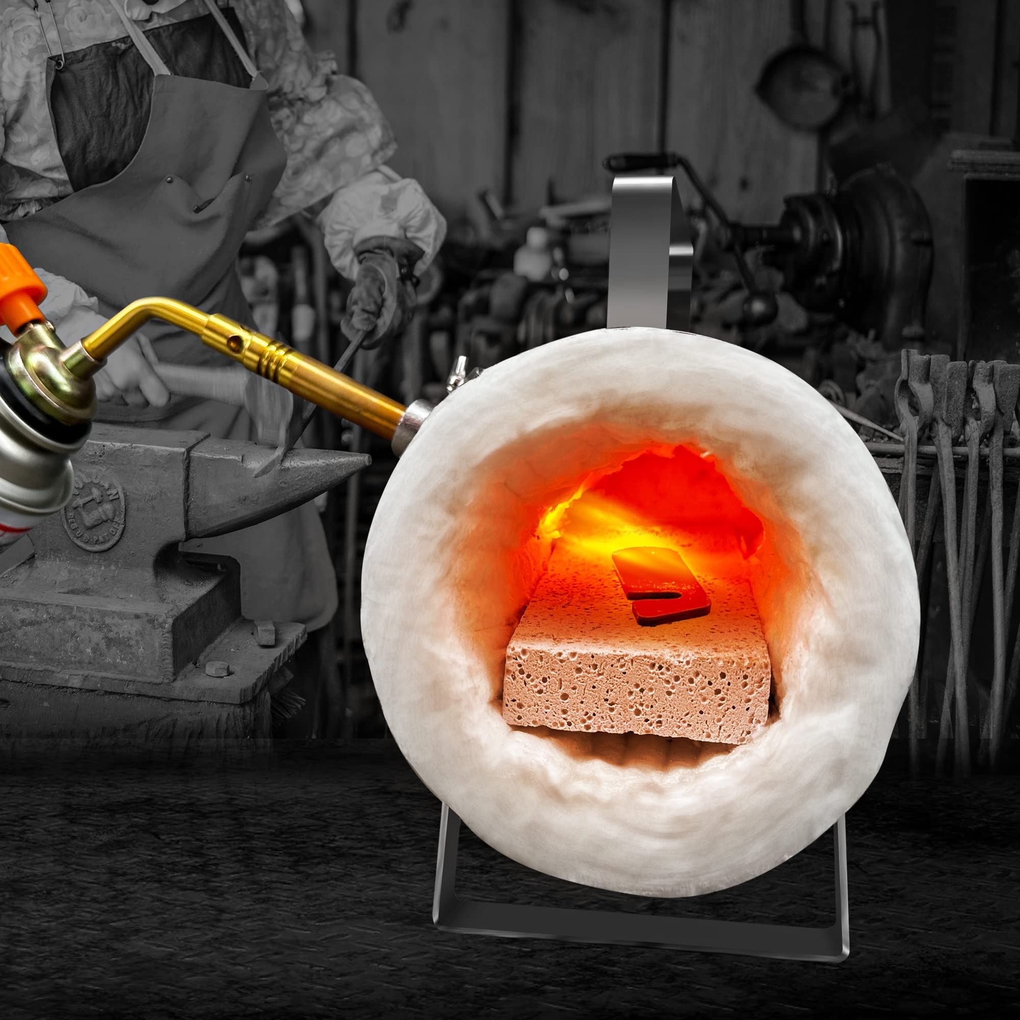 Snapklik.com : Propane Forge Kit Single Burner Stainless Steel Portable ...