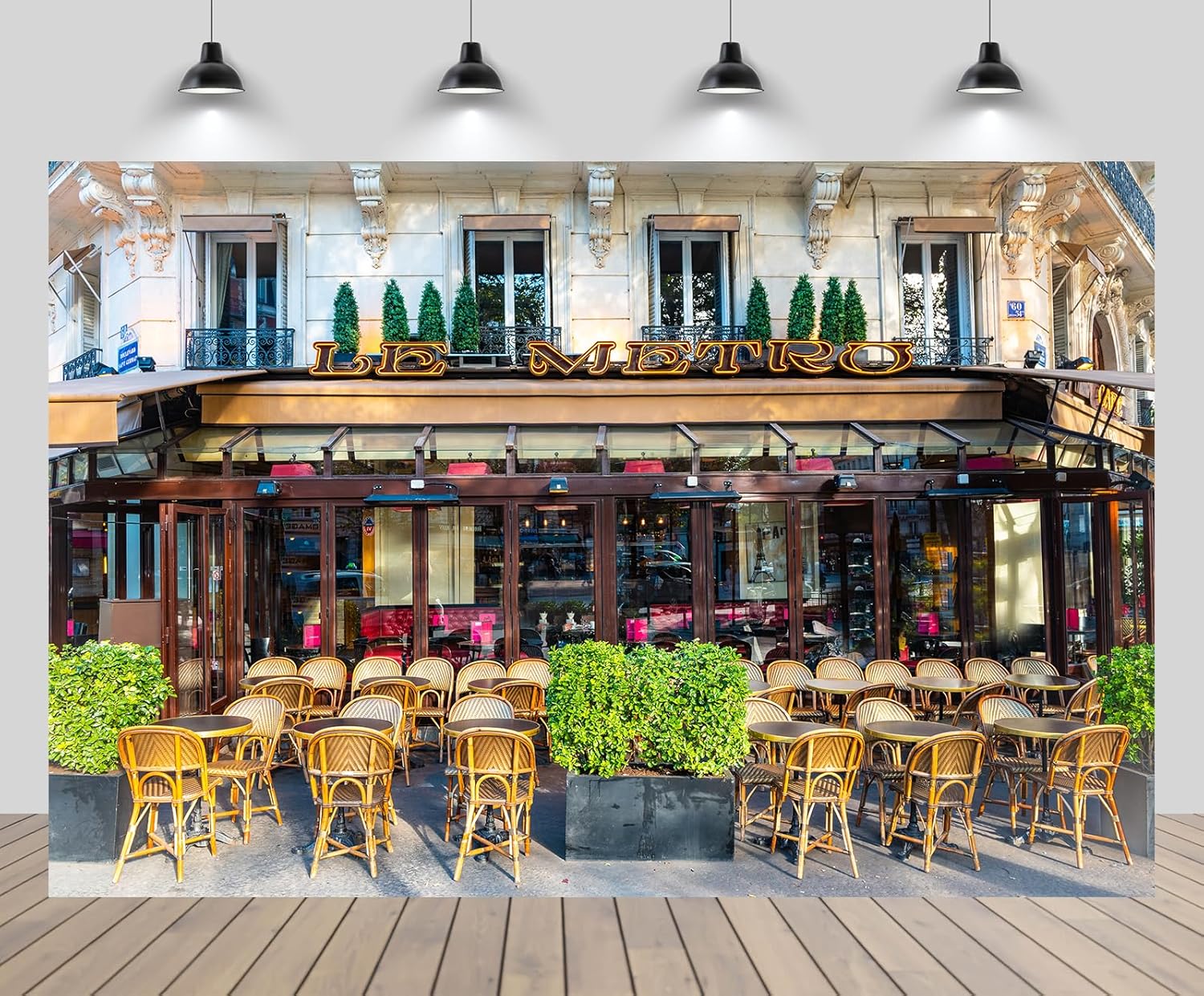 Amazon.com : CHNYWORK 7ftx5ft Paris Street Cafe Backdrop Cozy Street ...