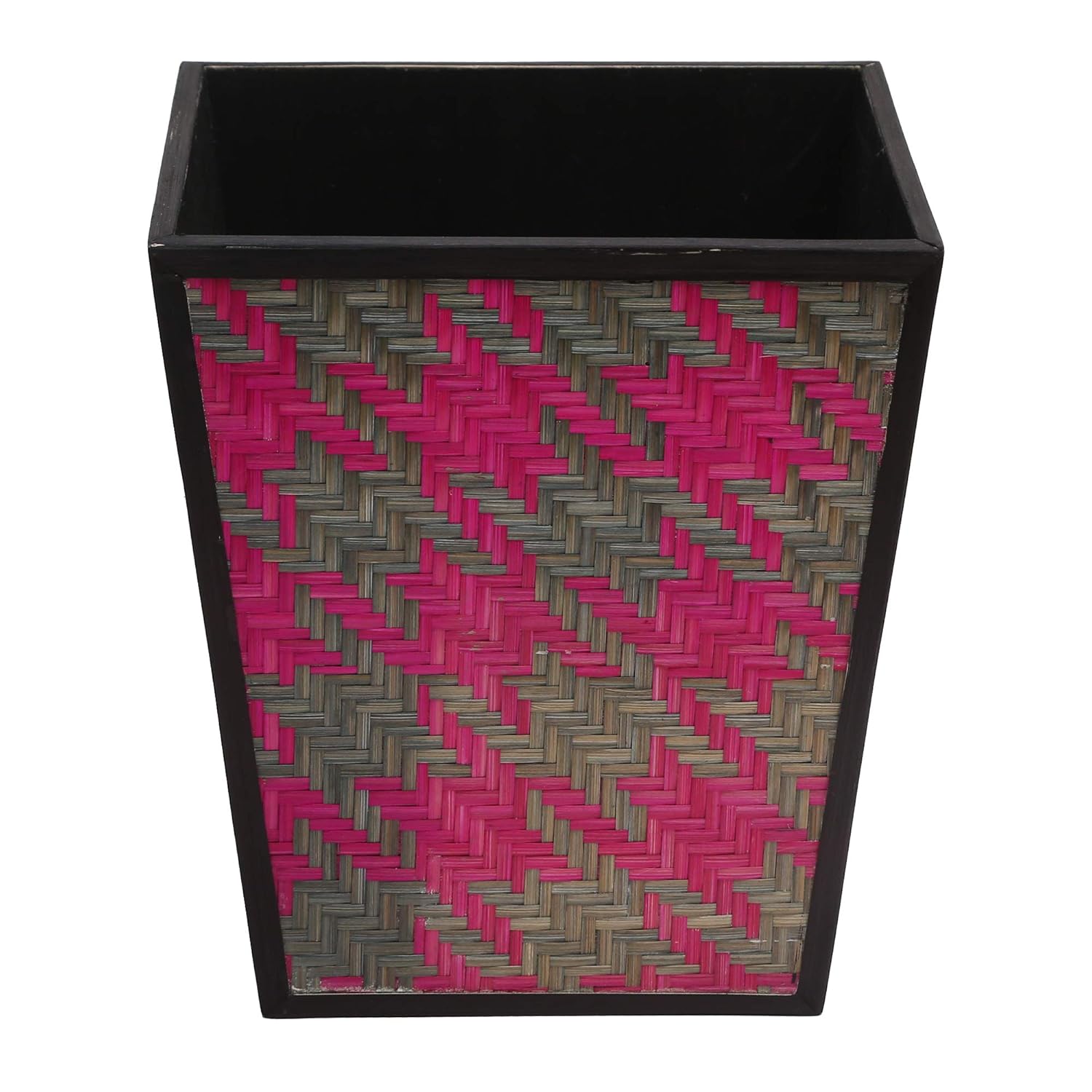 SILVER BELLS Natural Bi-Color Bamboo Dustbin Big (Pink) : Amazon.in ...