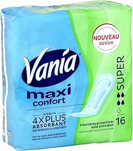 Vania - Maxi Confort Super - Sachet de 16 Serviettes Périodiques - Lot ...