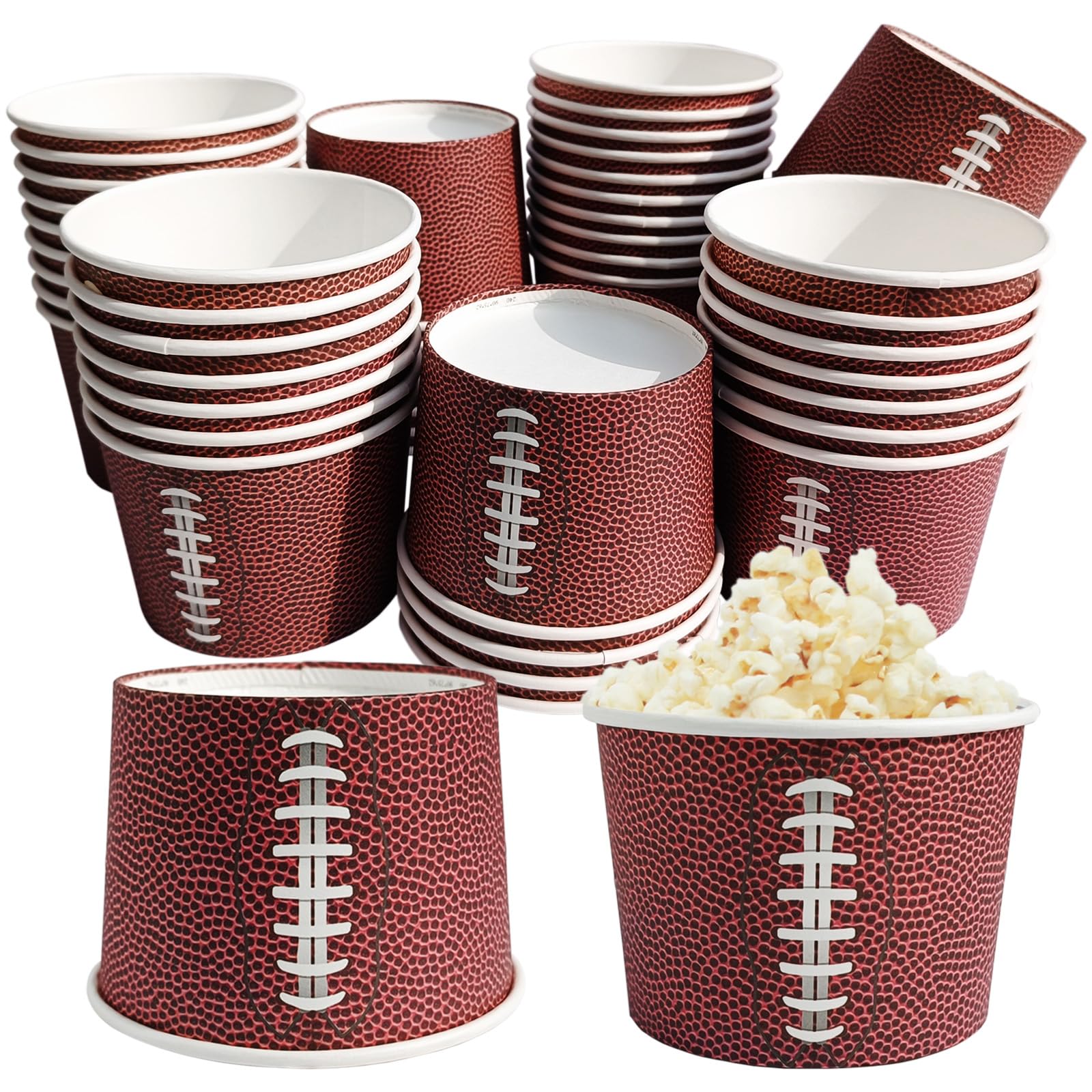 Amazon.com: 50 Pcs Football Snack Bowls Rugby Ice Cream Cups Football ...