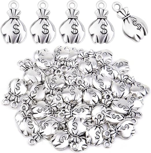 Amazon.com: Hmjpng 50pcs Antique Silver US Dollar Sign Charms Alloy ...