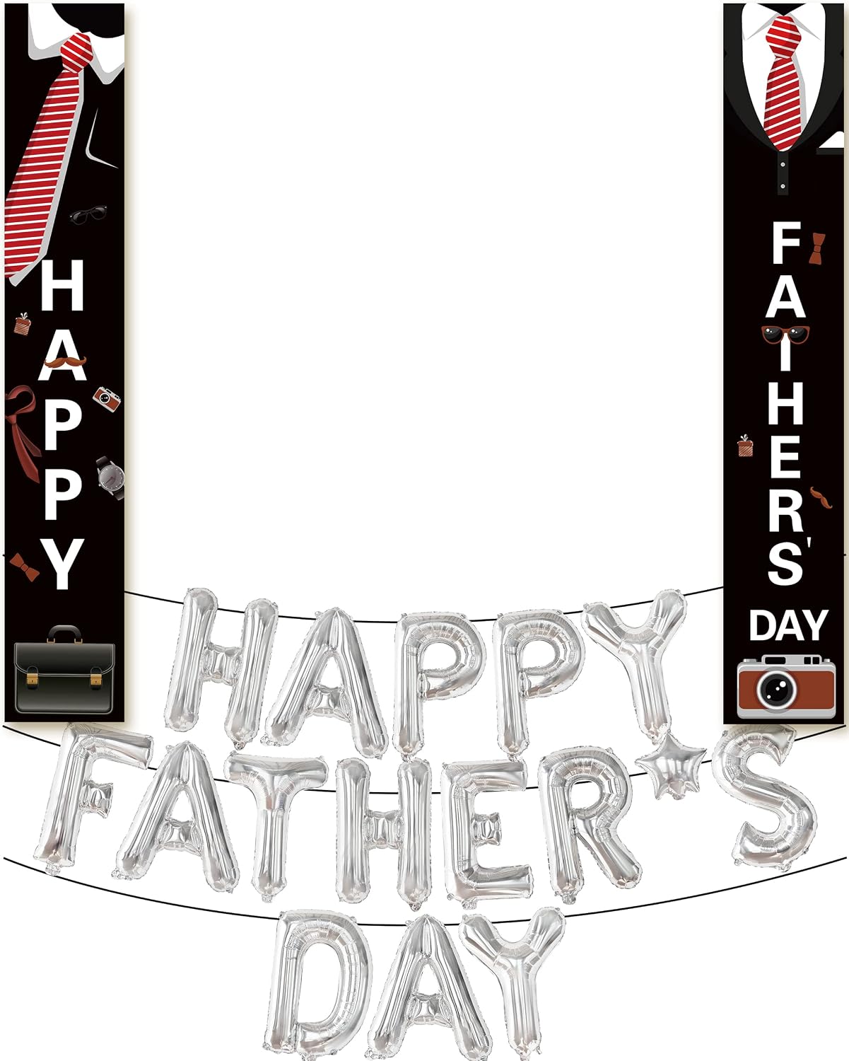 Amazon.com: Black Happy Father's Day Door Banner with Happy Fathers Day ...