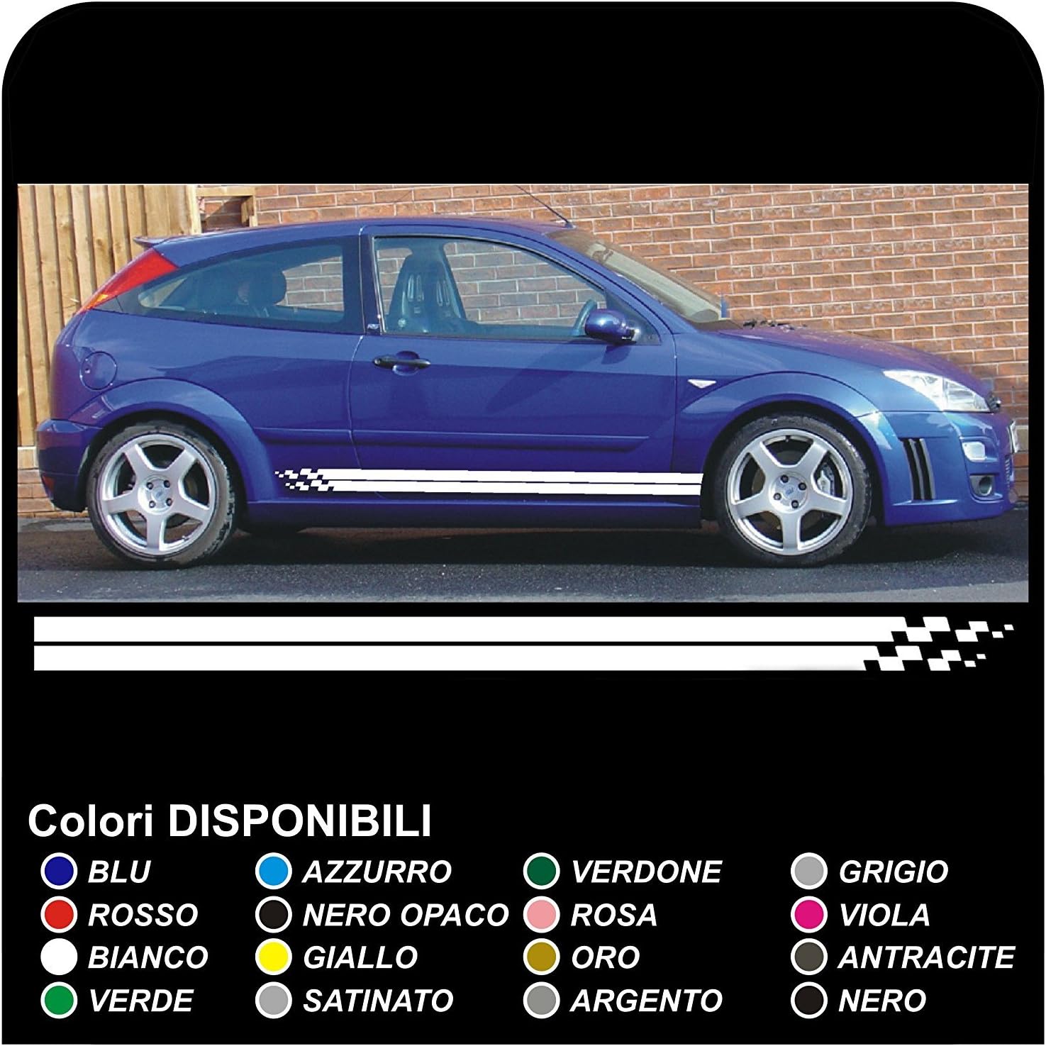 Strips Rallye Racing Car Vinyl Graphics Stickers Decals, black : Amazon ...
