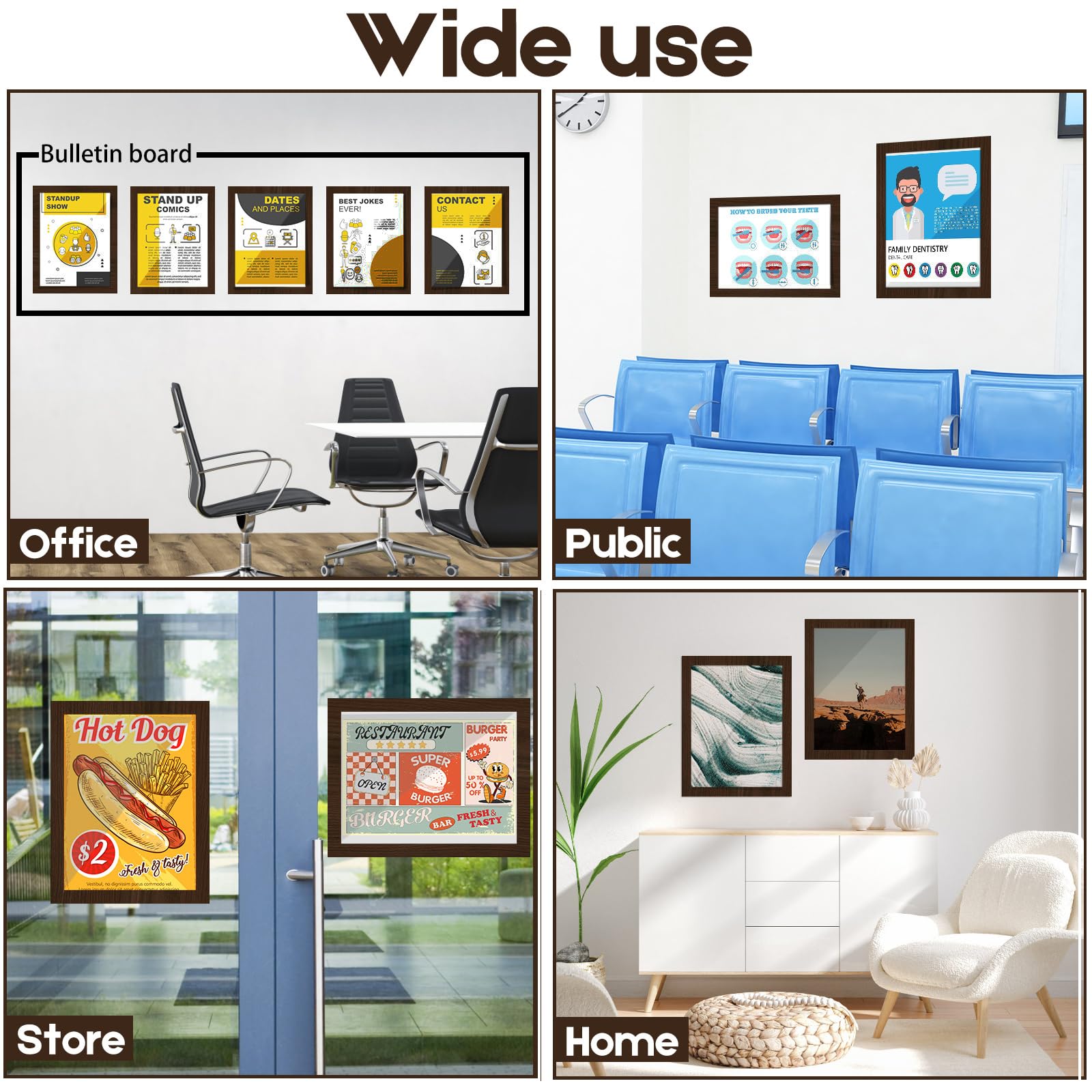 Snapklik.com : 2 Pack 85x11 Kids Art Frames Changeable, Front Opening ...