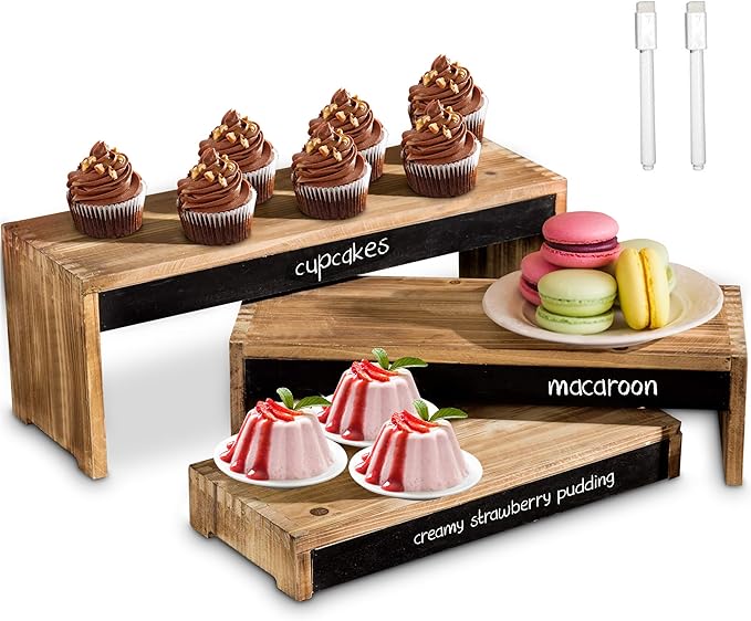 Amazon.com | 3 Pcs Dessert Stands with Acrylic Panels and Universal Pen ...