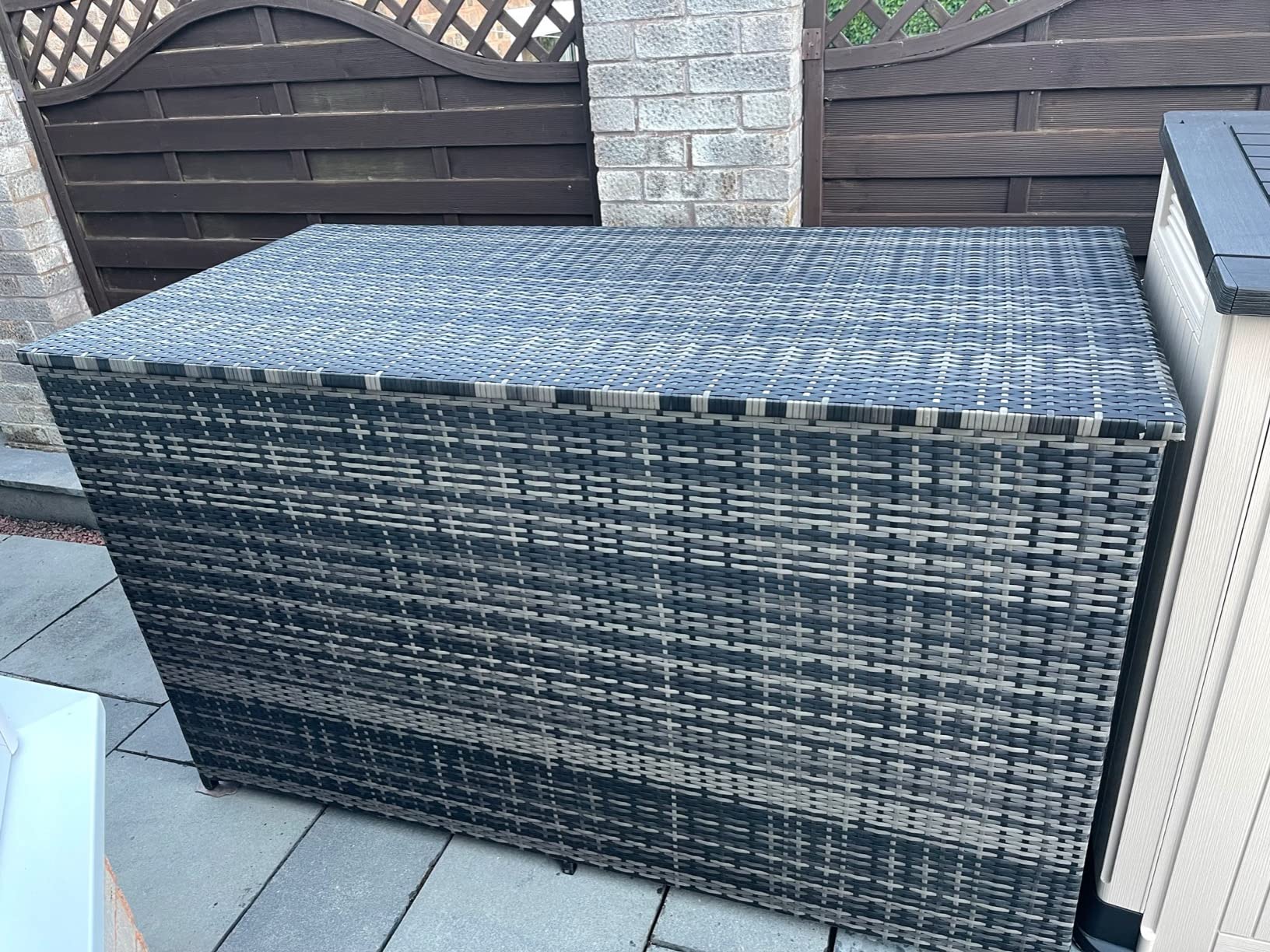 Nova - Large Rattan Storage Box - Brown - Weather Resistant - Garden ...