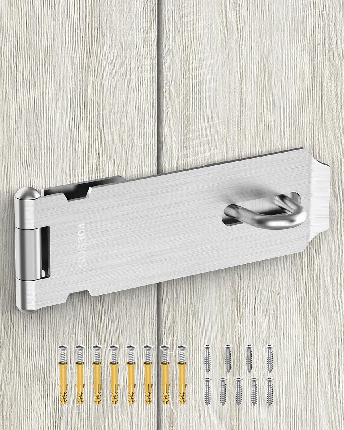 YogePote Door Lock Hasp Latch, 5 Inch Stainless Steel Hasp Lock, Door ...