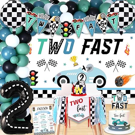 Amazon.com: Two Fast Birthday Decorations, Two Fast Birthday Decor ...