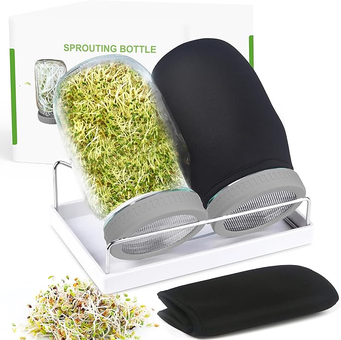 Amazon.com : Organic Seed Sprouting Jar Kit – 2 × 32 oz Wide-Mouth ...