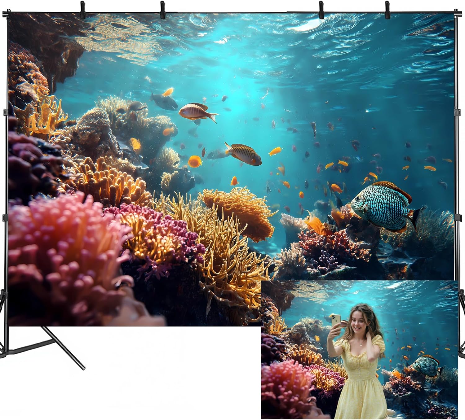 Amazon.com : Underwater World Backdrop 5x3FT Under The Sea Photography ...