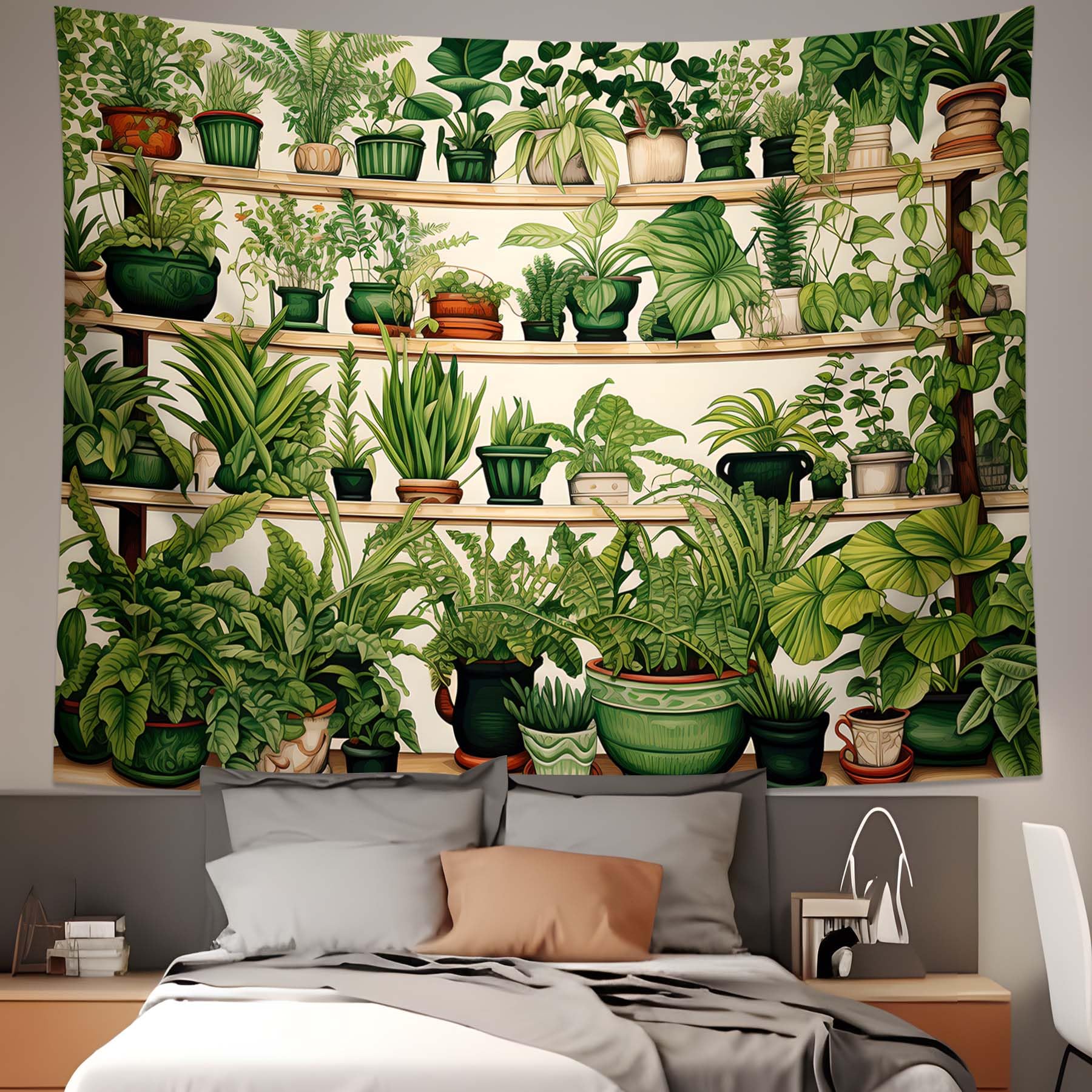 Snapklik.com : Plant Tapestry, Green Botanical Tapestry Wall Hanging ...