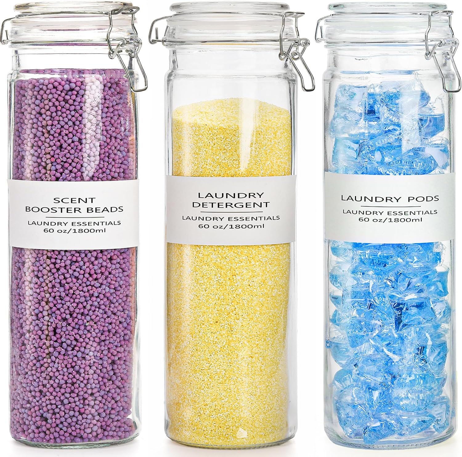Amazon.com: WUWEOT Set of 3 Laundry Room Organization, 60 Oz Glass ...
