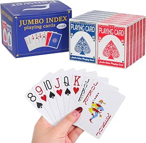 Amazon.com: Fanwer Playing Cards Large Print 12 Pack, Jumbo Poker ...