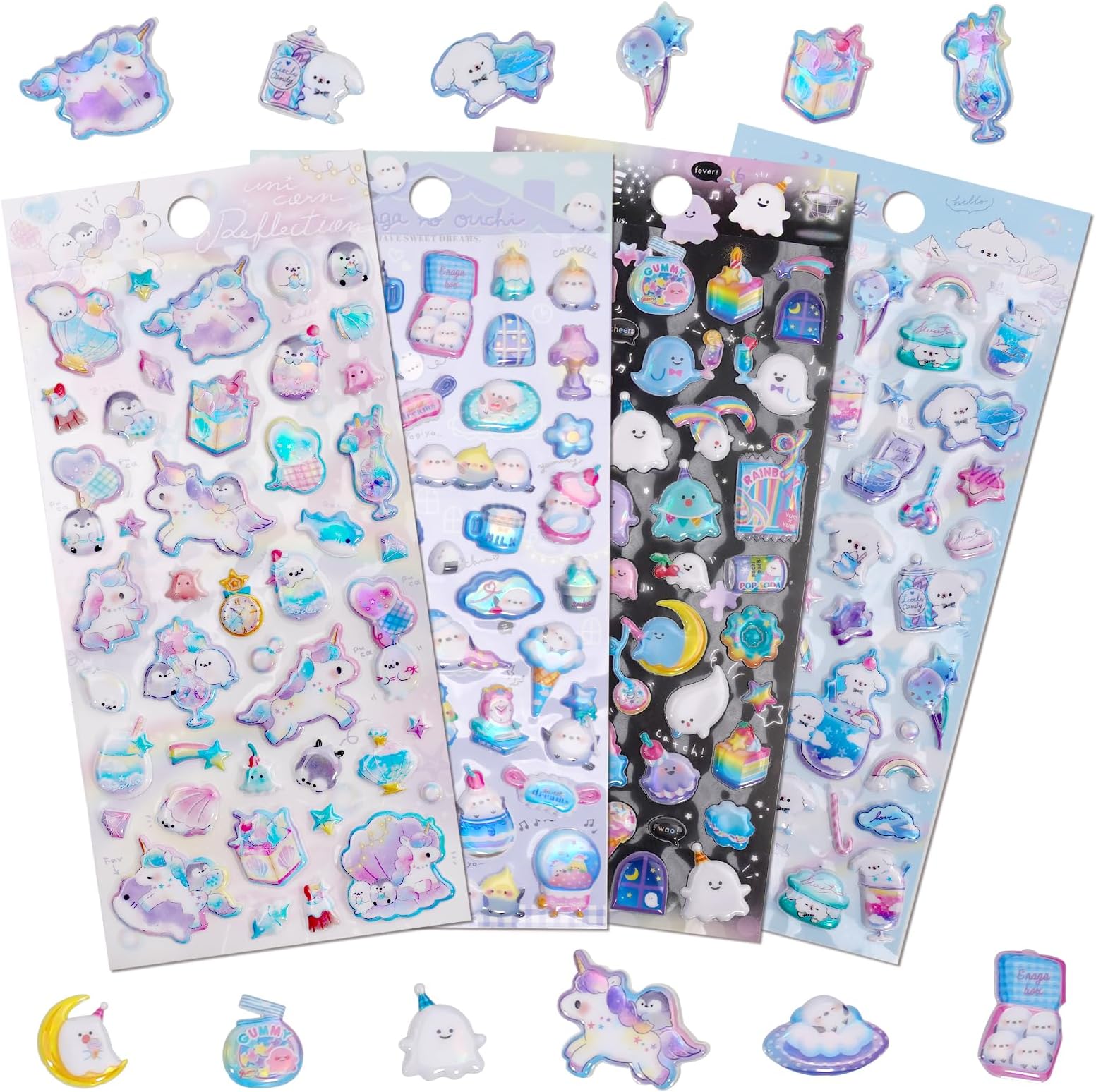 Amazon.com: SHANGRLA Cute Small Puffy Stickers for Kids Girls 3D ...