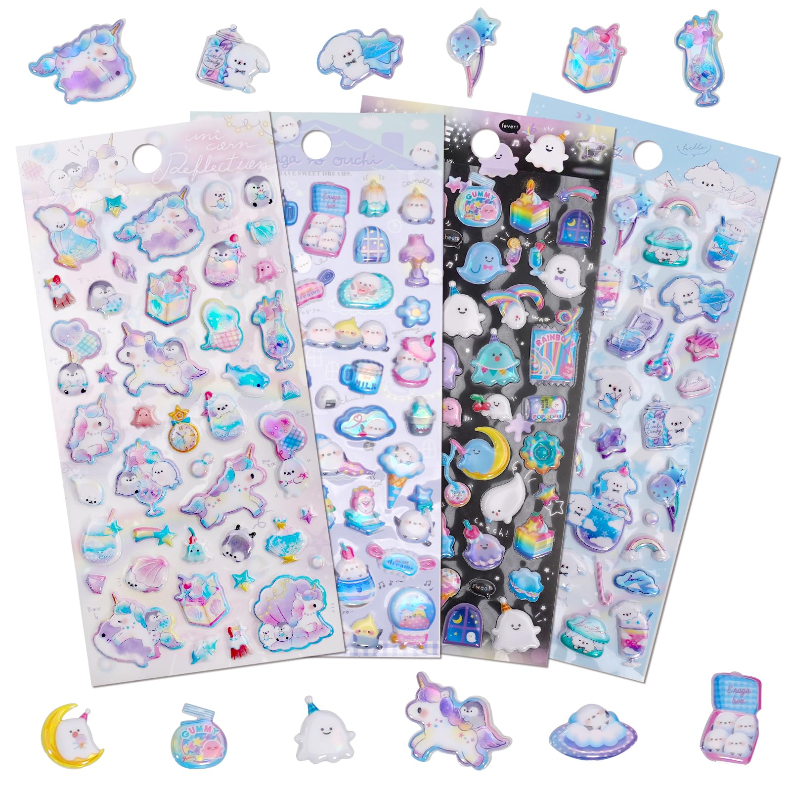 Amazon.com: SHANGRLA Cute Small Puffy Stickers for Kids Girls 3D ...