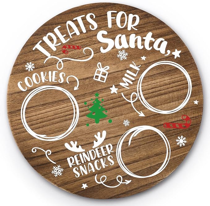 Amazon.com: Zingoetrie Rustic Christmas Santa Treat Tray - Solid Wood ...