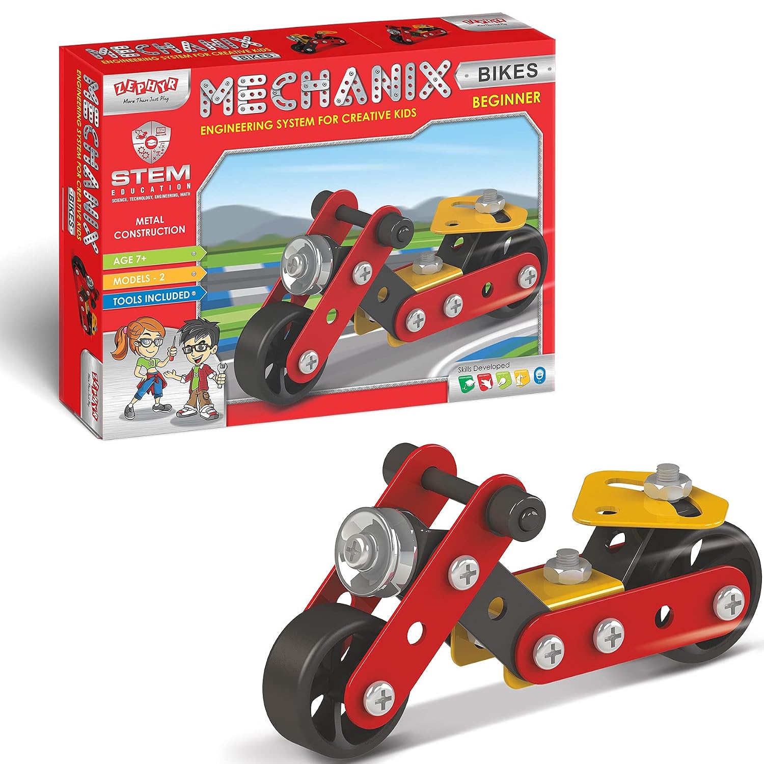 Buy Mechanix Beginner Bike STEM Toy, Metal Building and Construction ...