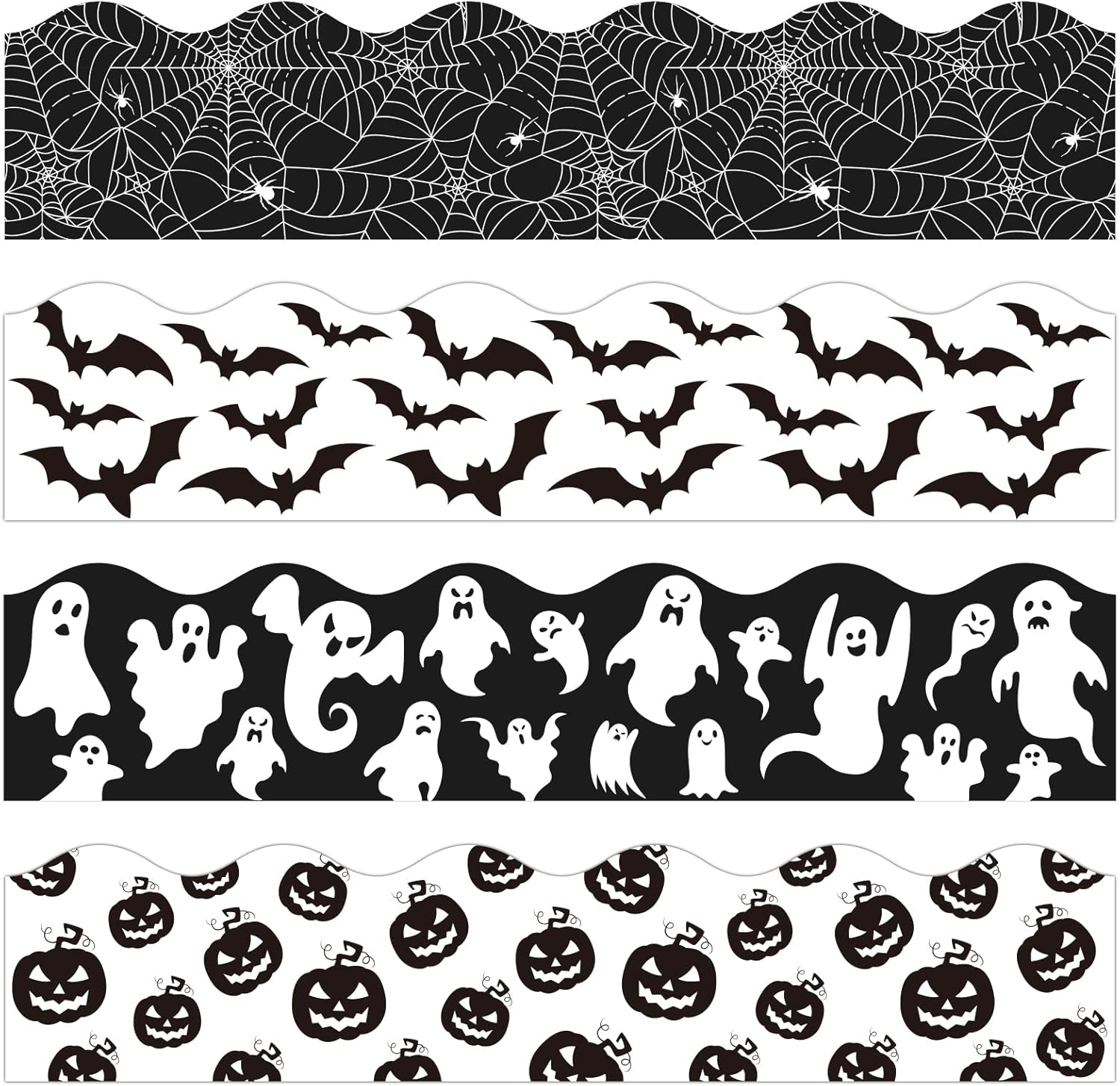 Amazon.com: Whaline 69Ft Halloween Bulletin Board Borders Pumpkin Bat ...