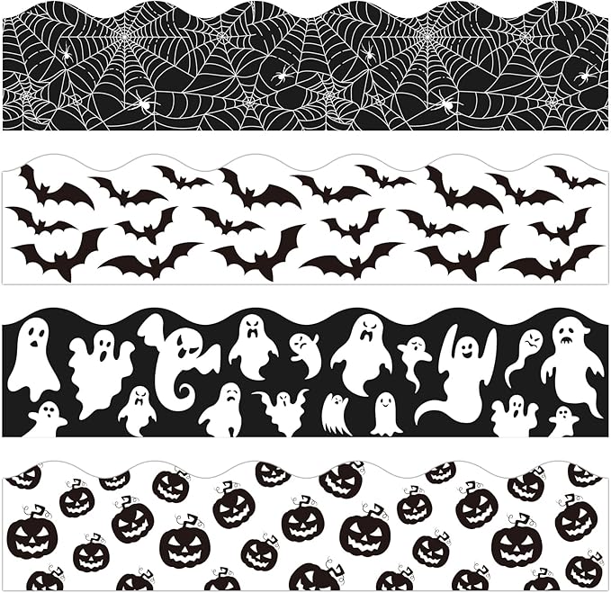 Amazon.com: Whaline 69Ft Halloween Bulletin Board Borders Pumpkin Bat ...